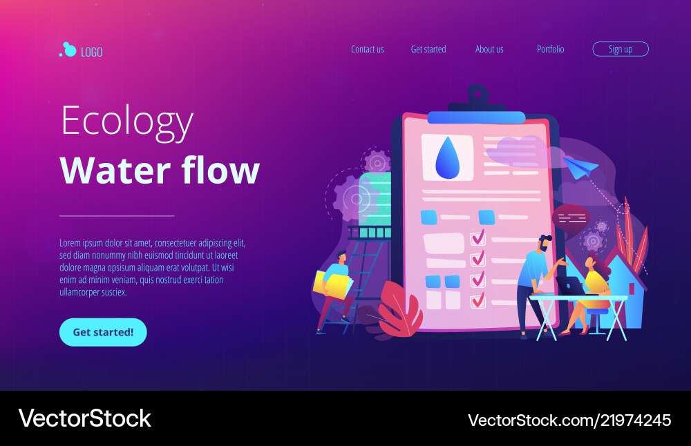 Wassermanagement Smart City Konzept Lizenzfreier Vektor