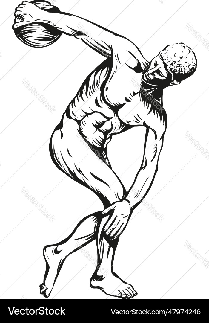 Ancient greek sculpture discobolus Royalty Free Vector Image