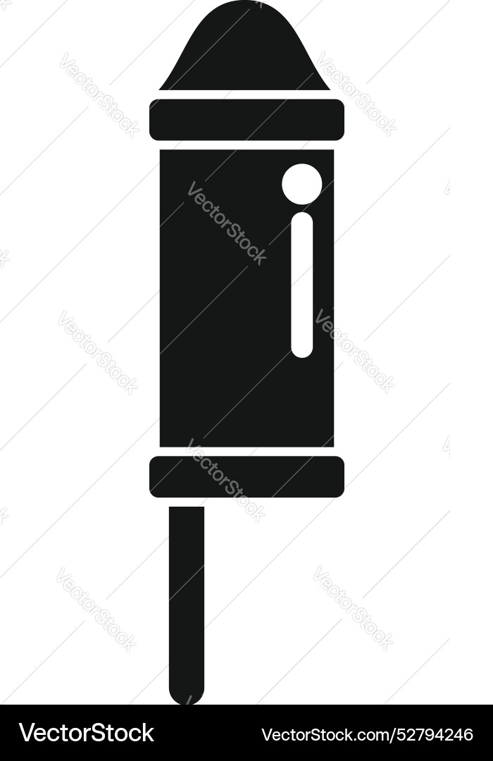 Black glyph firework rocket icon celebrating Vector Image