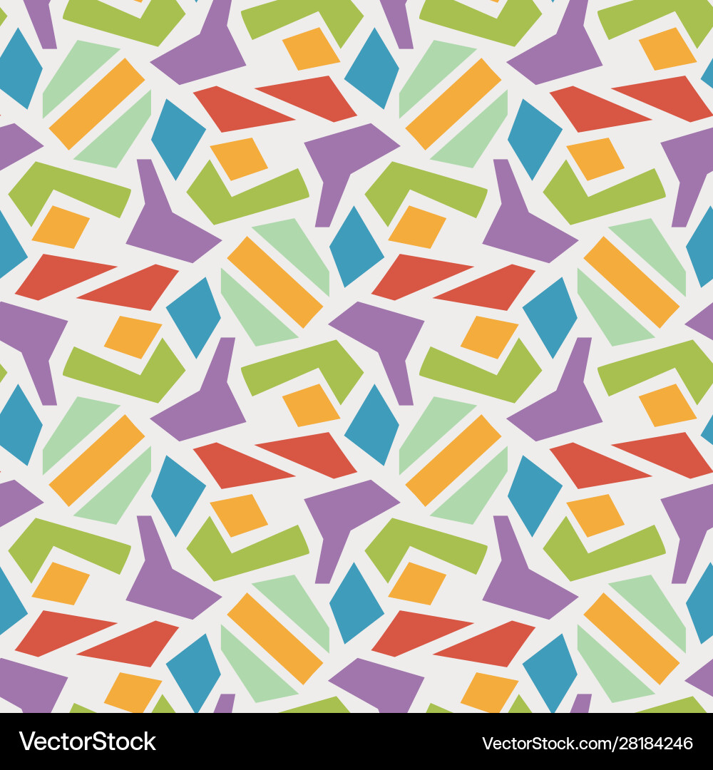 Bright simple shapes on white seamless pattern Vector Image