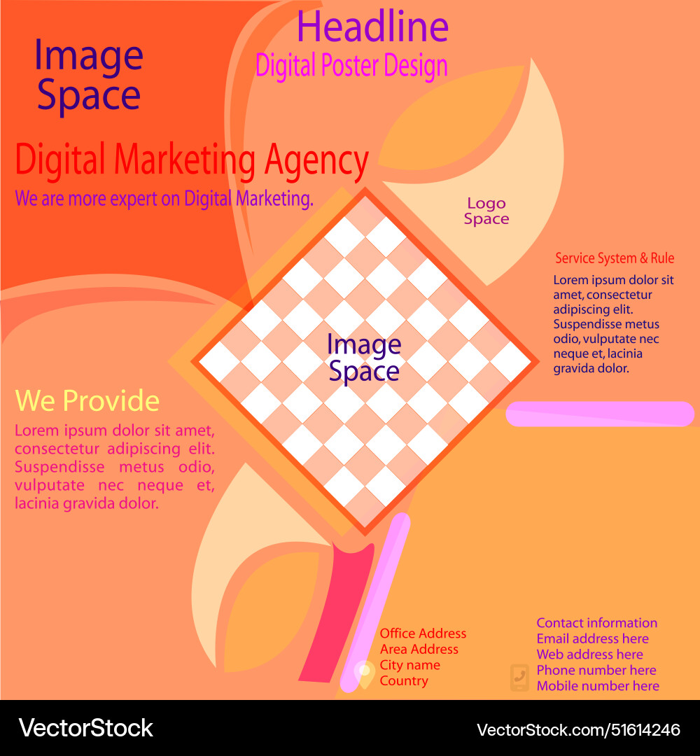 Digital poster design 1 Royalty Free Vector Image