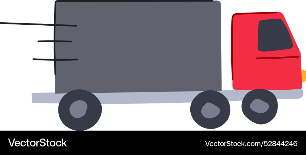 Dispatch delivery truck cartoon Royalty Free Vector Image