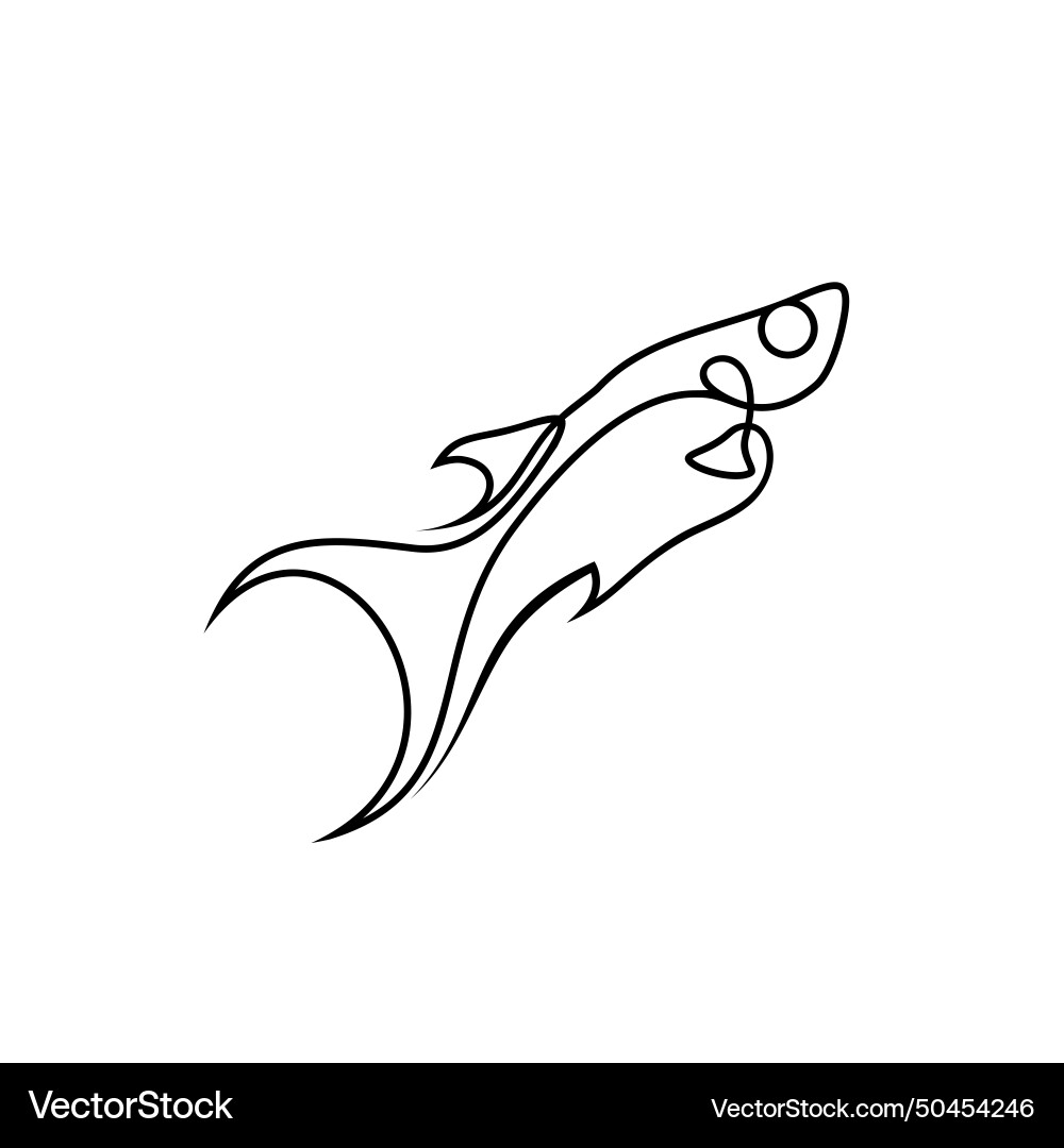 Line art fish Royalty Free Vector Image - VectorStock