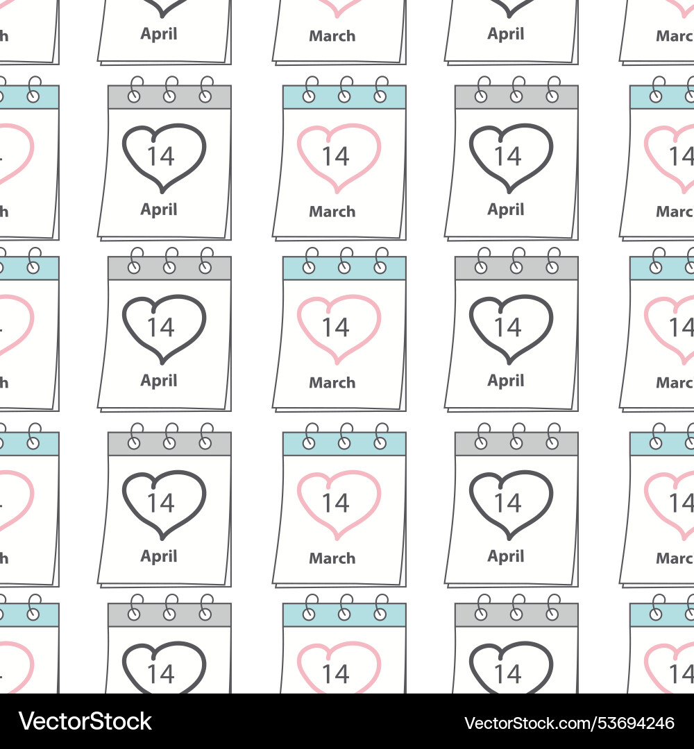 Seamless pattern of calendar pages with white Vector Image