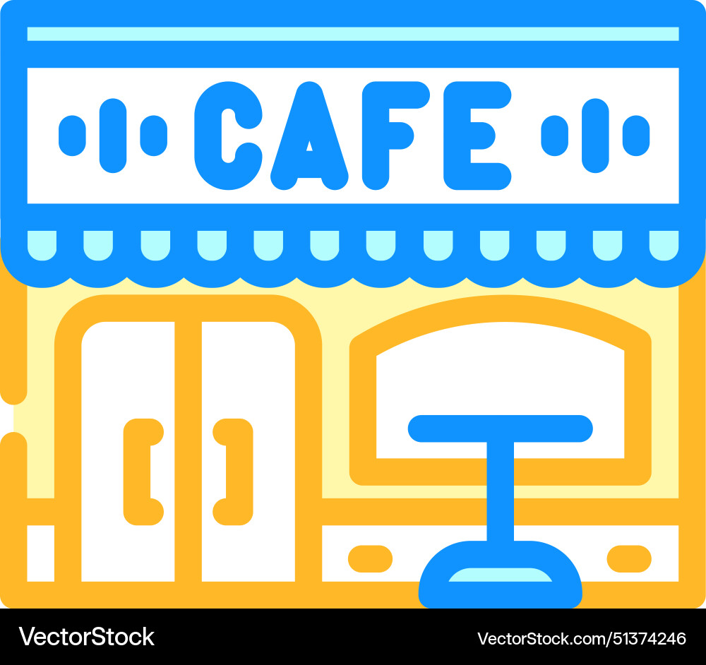 Sidewalk cafe street color icon Royalty Free Vector Image