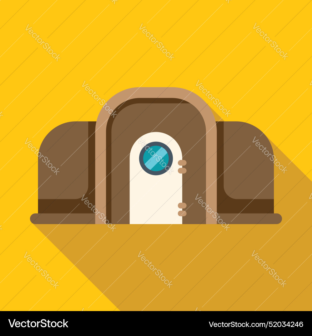 Underground house with round door is representing Vector Image