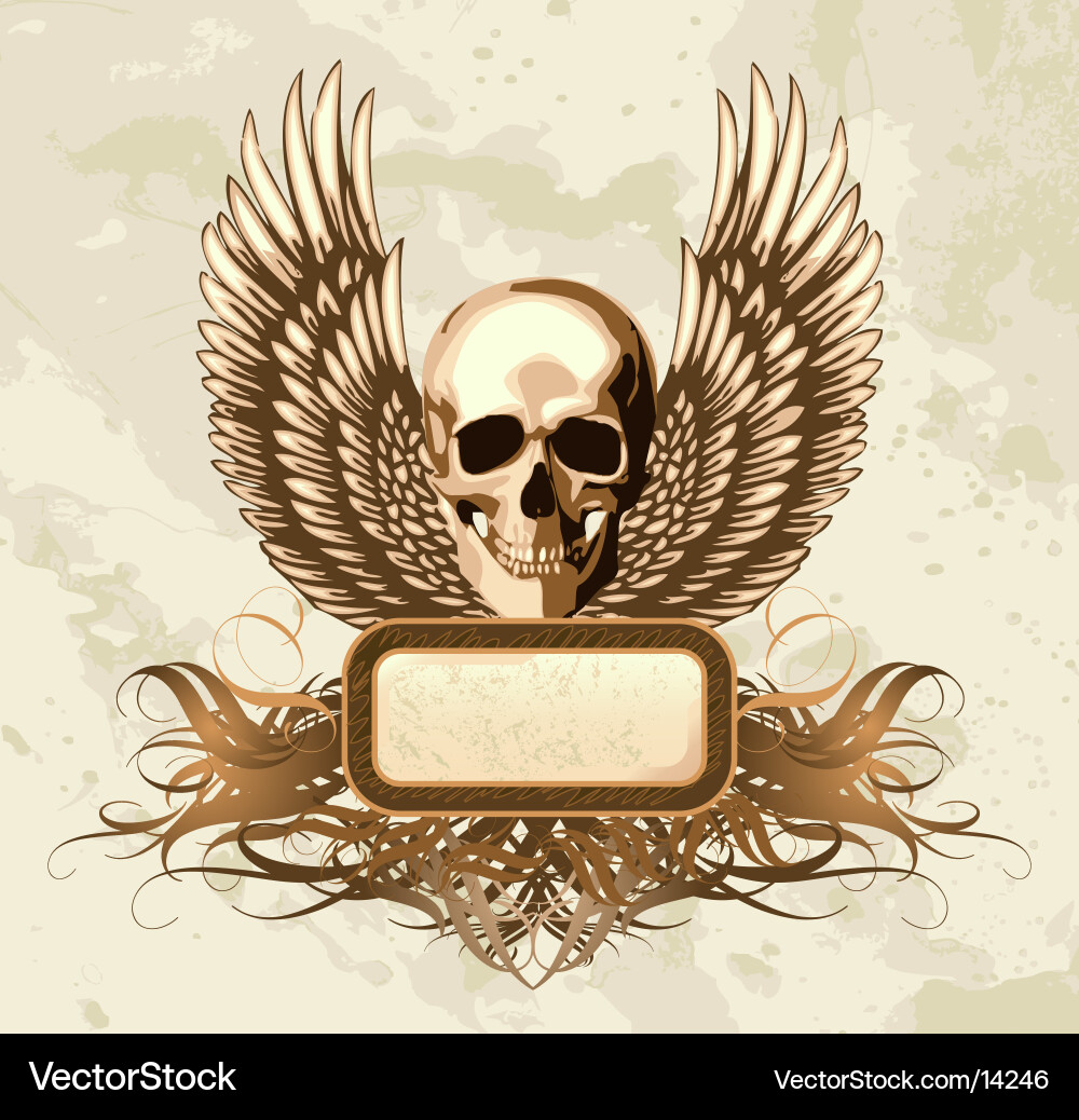 Vintage skull emblem Royalty Free Vector Image