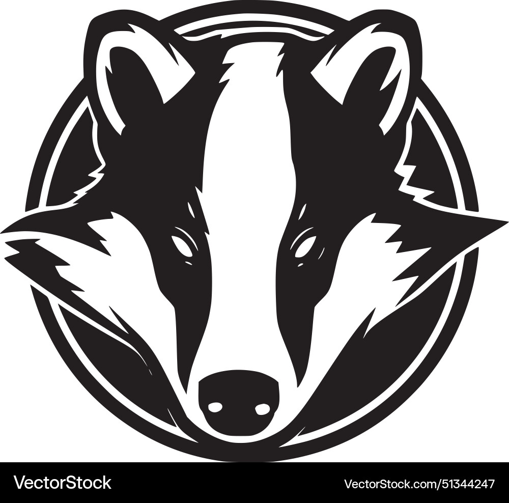 Badger - minimalist and flat logo Royalty Free Vector Image