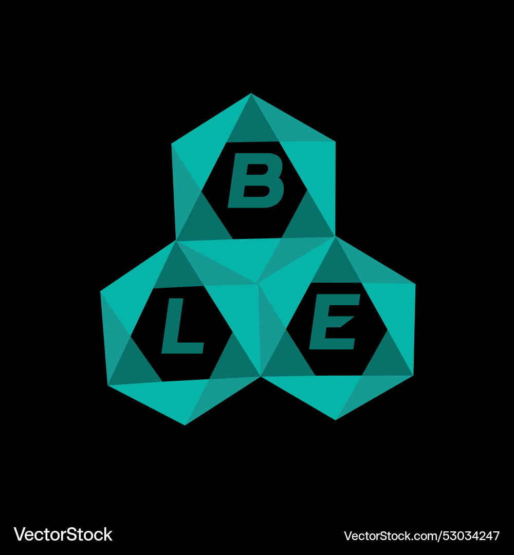 Ble creative minimalist letter logo unique Vector Image