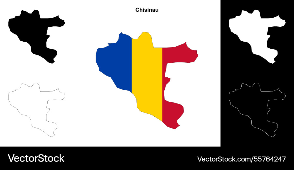 Chisinau outline map Royalty Free Vector Image