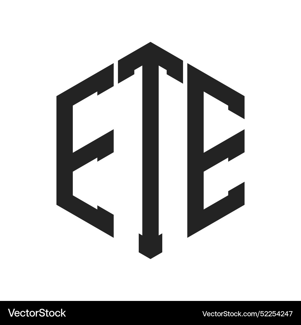 Ete logo design initial letter monogram Royalty Free Vector