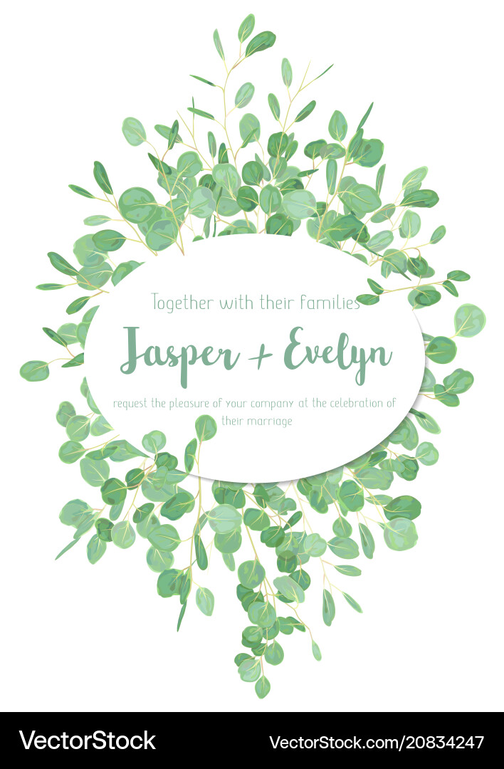 Eucalyptus Wedding Frame Royalty Free Vector Image