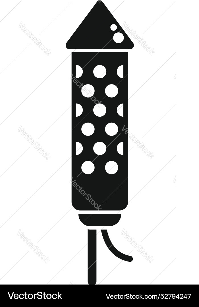 Firework rocket with fuse standing upright icon Vector Image