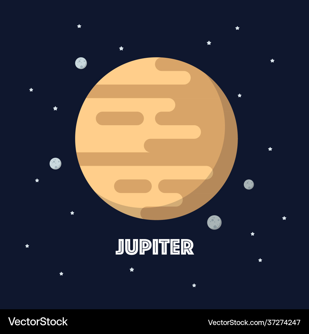 Jupiter on space background Royalty Free Vector Image