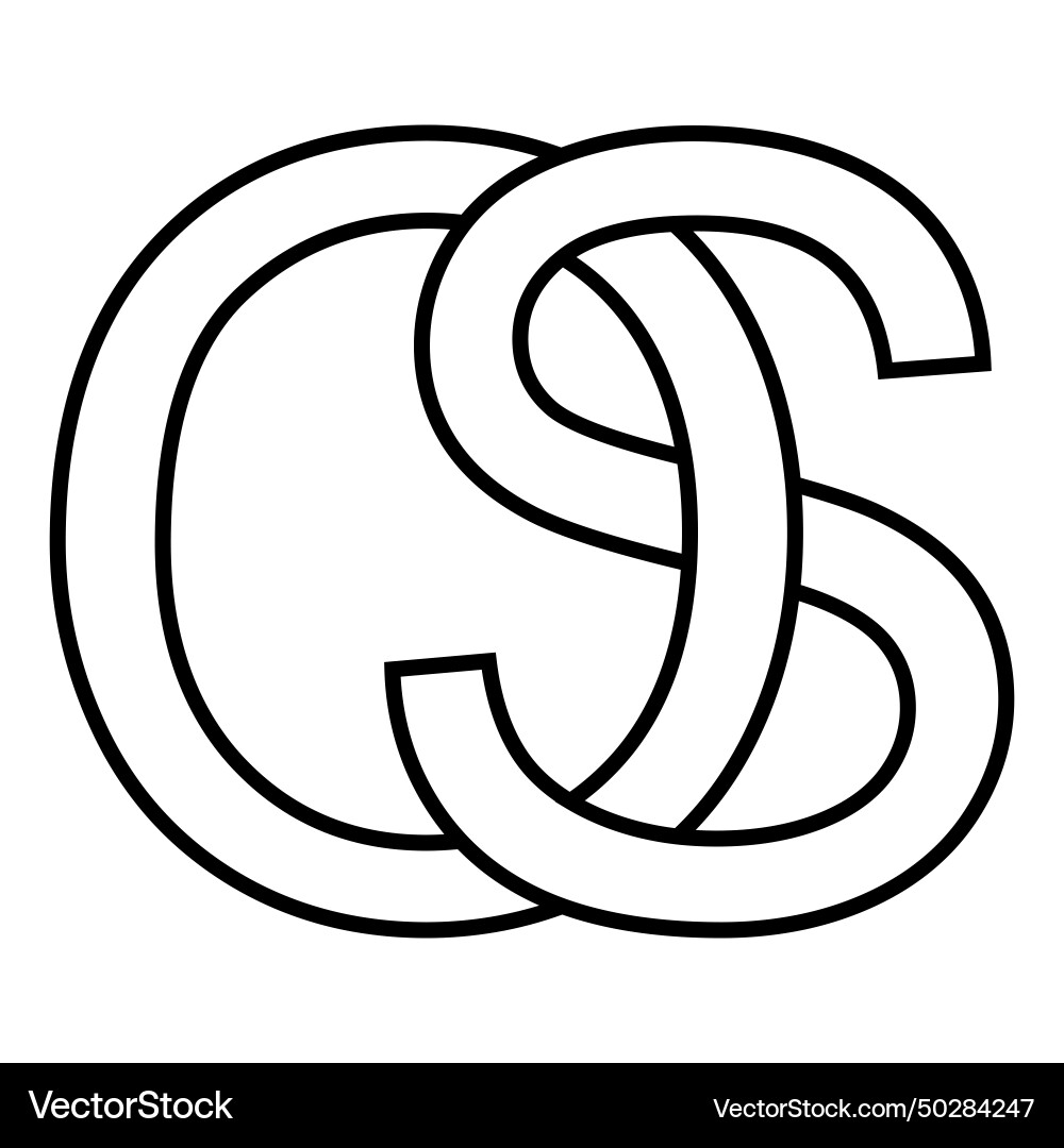 Logo sign os so icon double letters logotype s o Vector Image