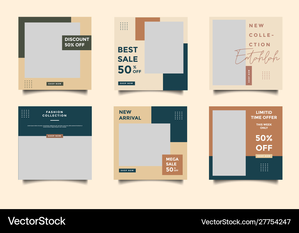 Minimalist social media post design template Vector Image