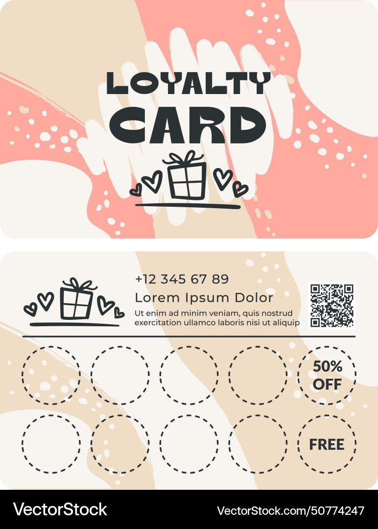 Modern loyalty club card design Royalty Free Vector Image
