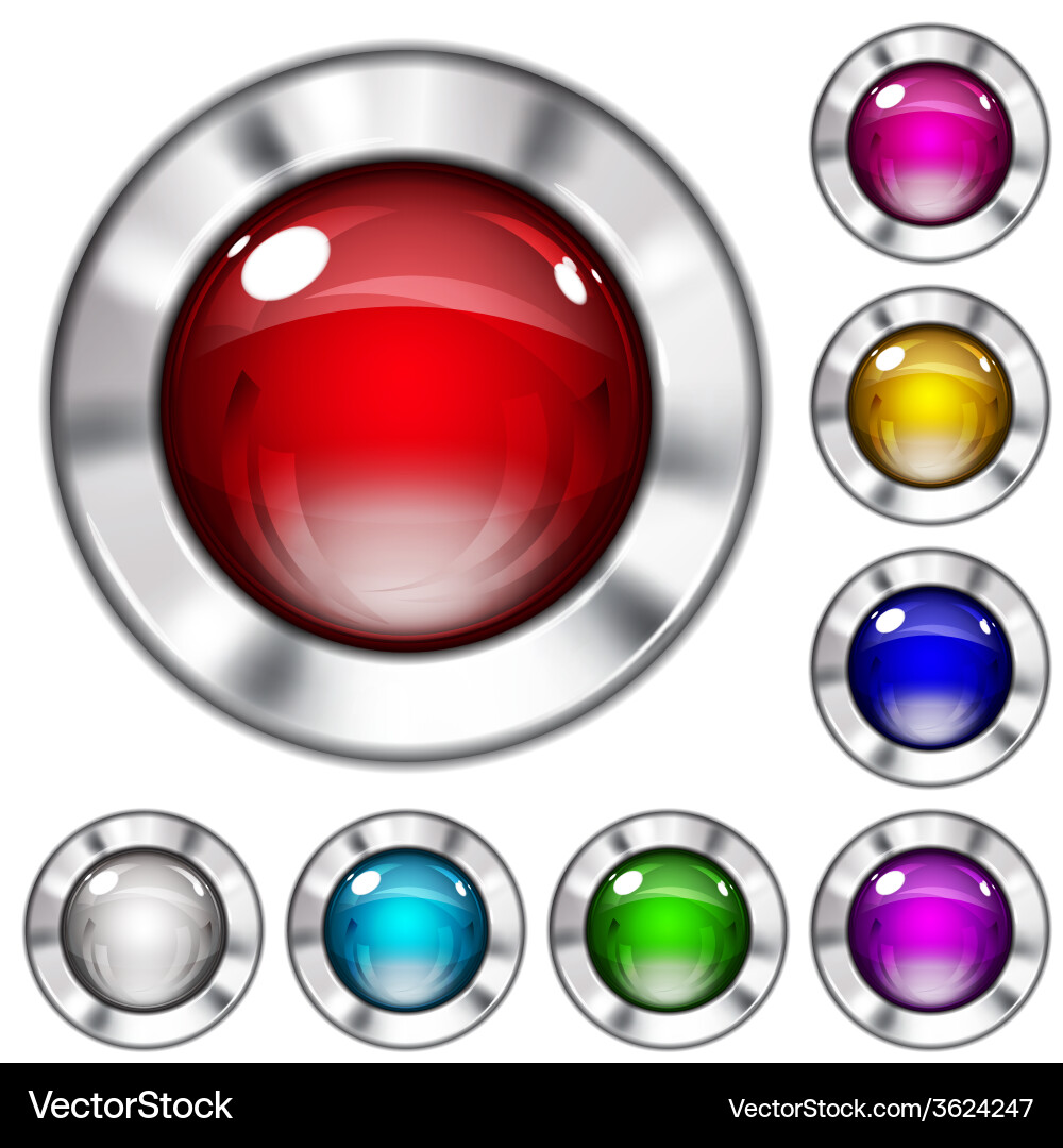 Set of opaque glass buttons Royalty Free Vector Image