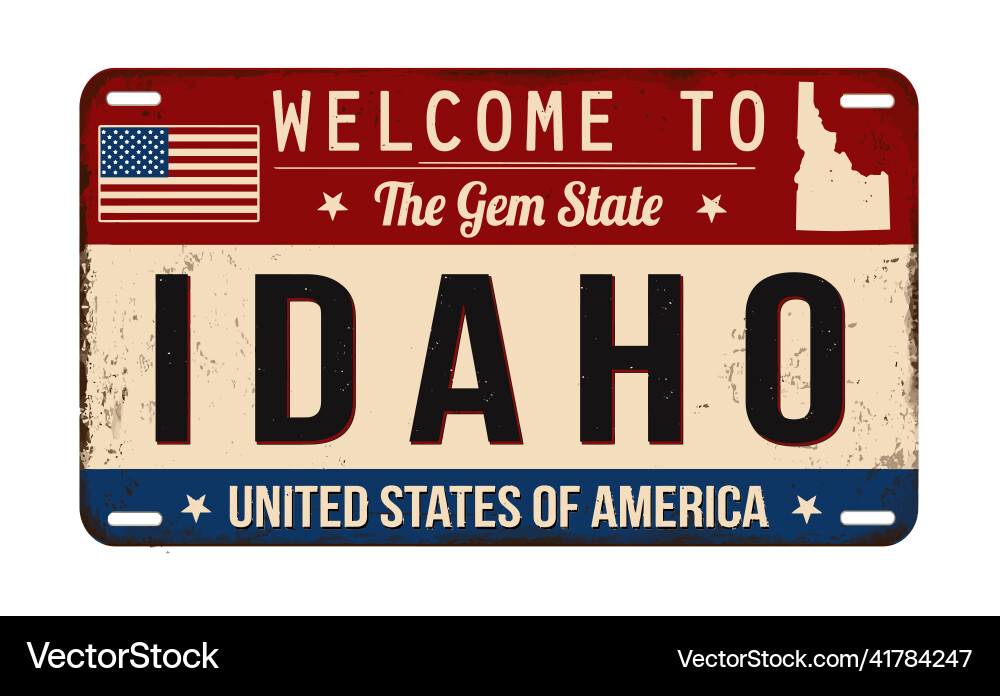 Vintage Idaho License Plate Royalty Free Vector Image