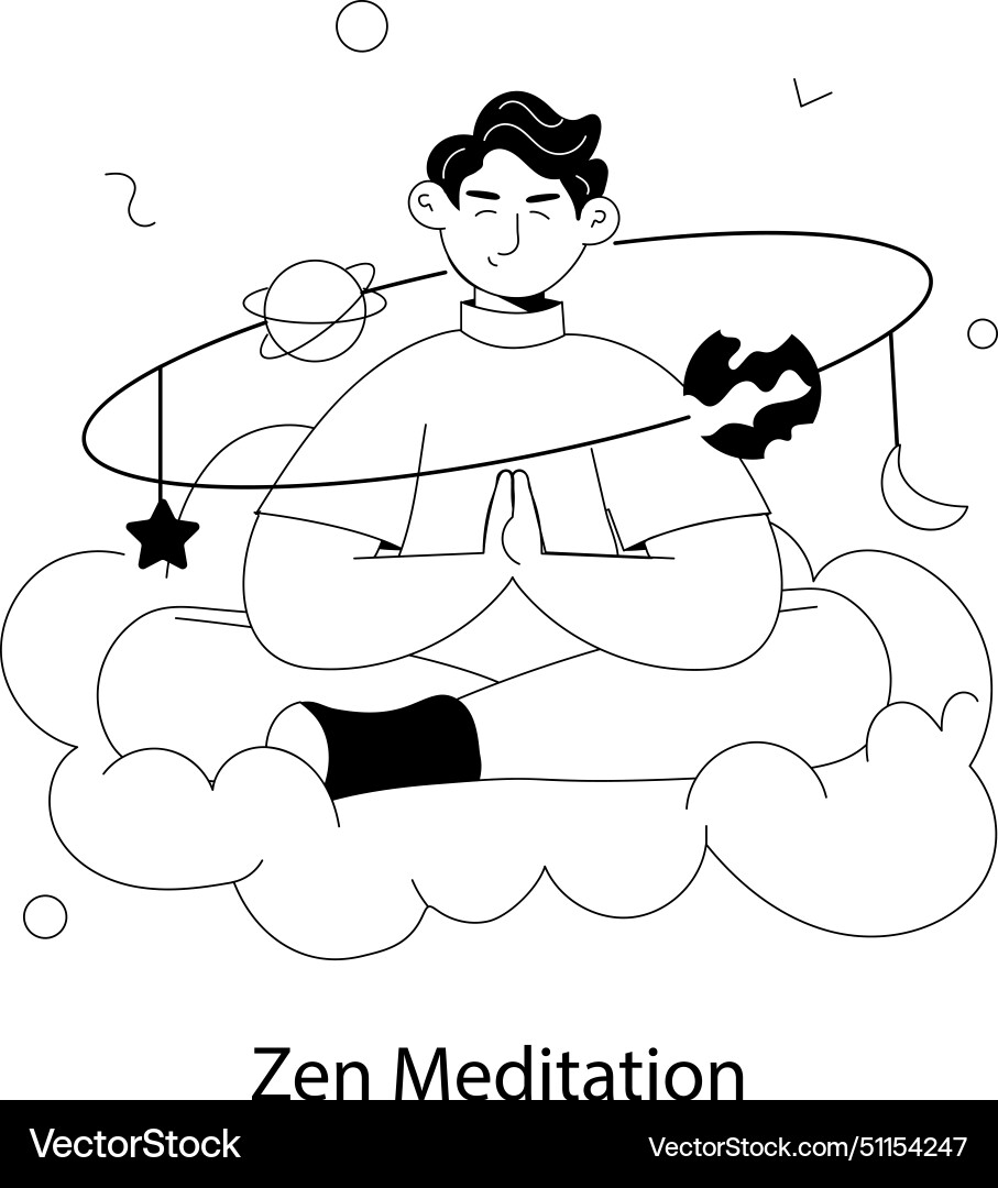 Zen meditation Royalty Free Vector Image - VectorStock