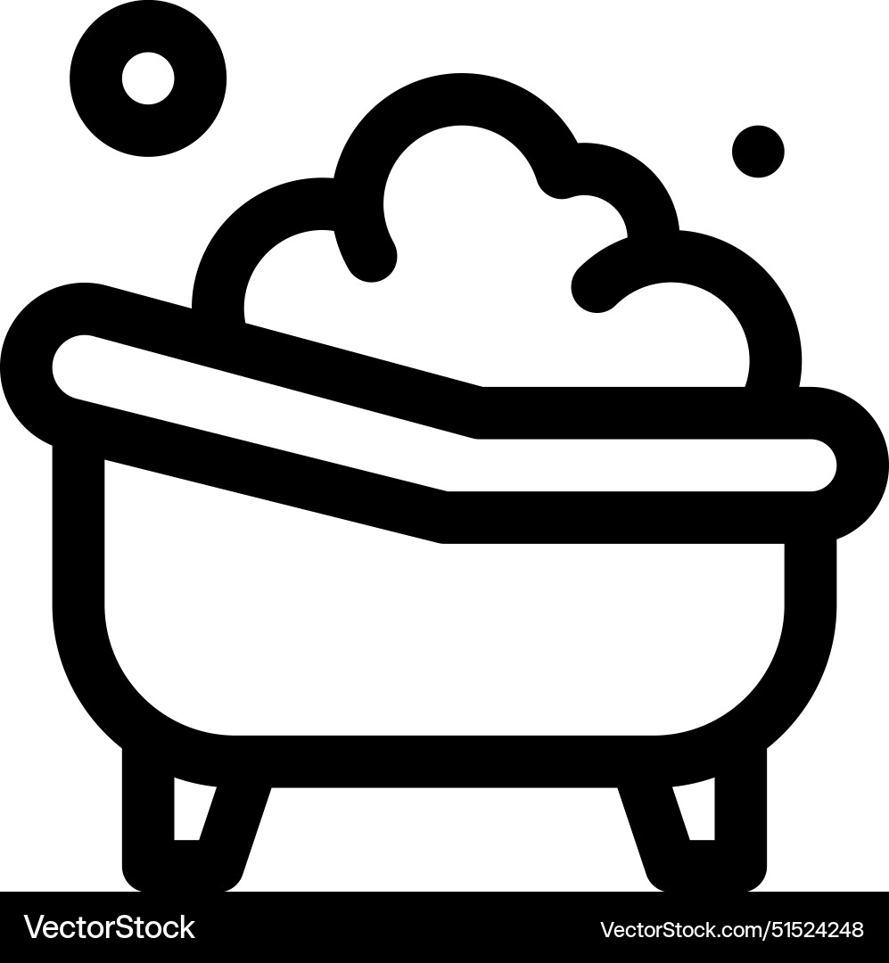 Bath tub icon thin linear style design isolated Vector Image