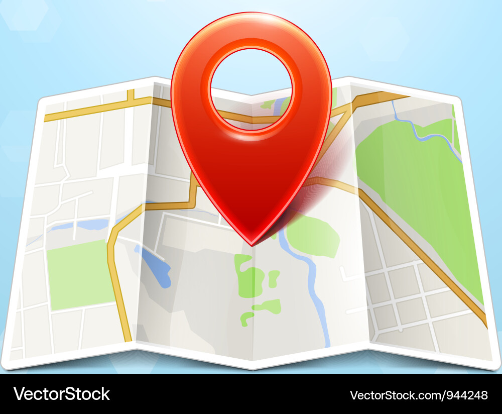 City map with marker icon Royalty Free Vector Image