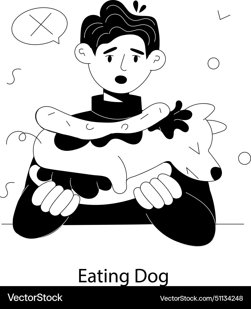 Eating dog Royalty Free Vector Image - VectorStock