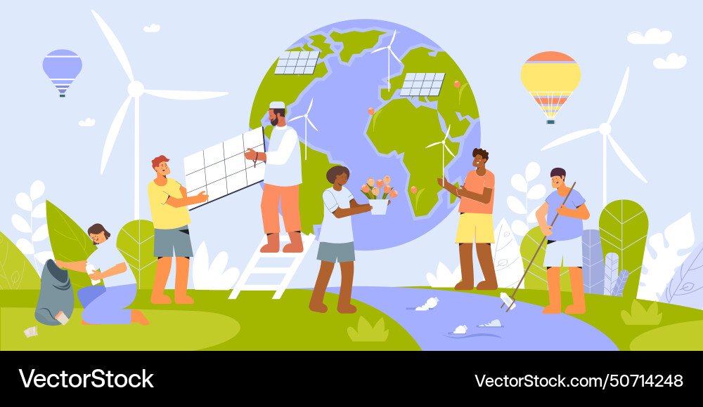 Environmental protection people composition Vector Image