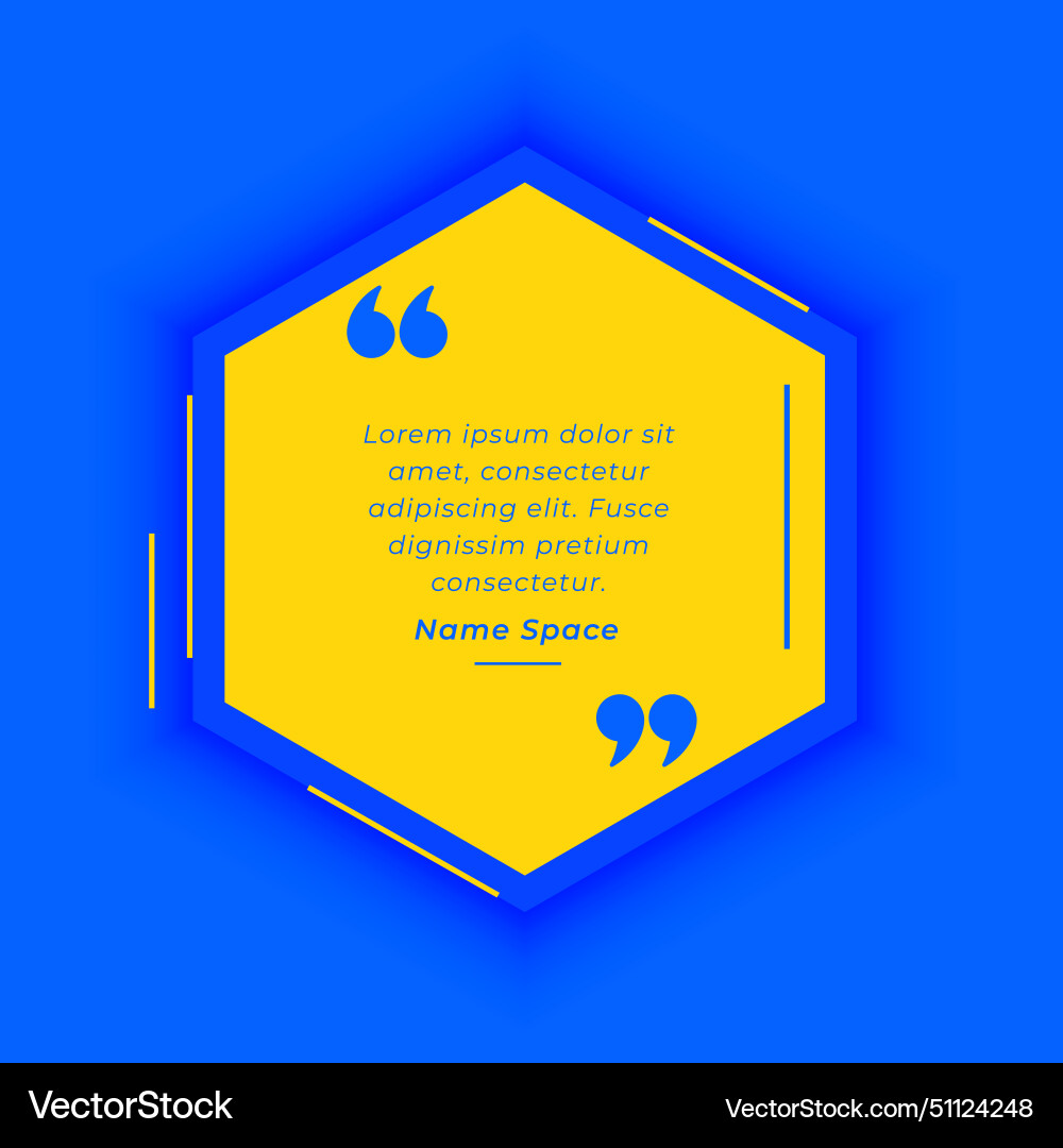 Flat style quote text box template for social Vector Image