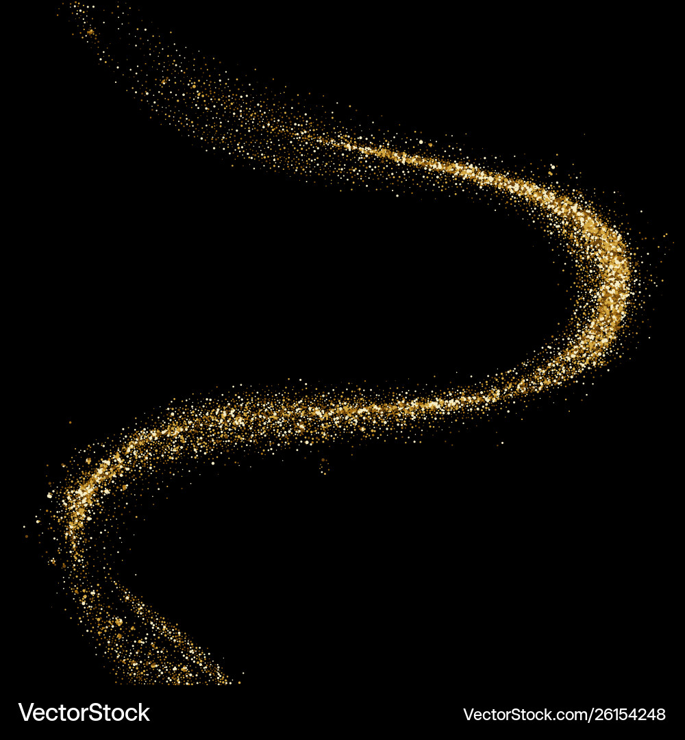 Golden glitter particles sparkling wave twist Vector Image Golden glitter particles sparkling wave twist Vector Image