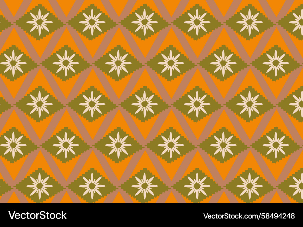 Retro Floral Geometric Pattern Royalty Free Vector Image