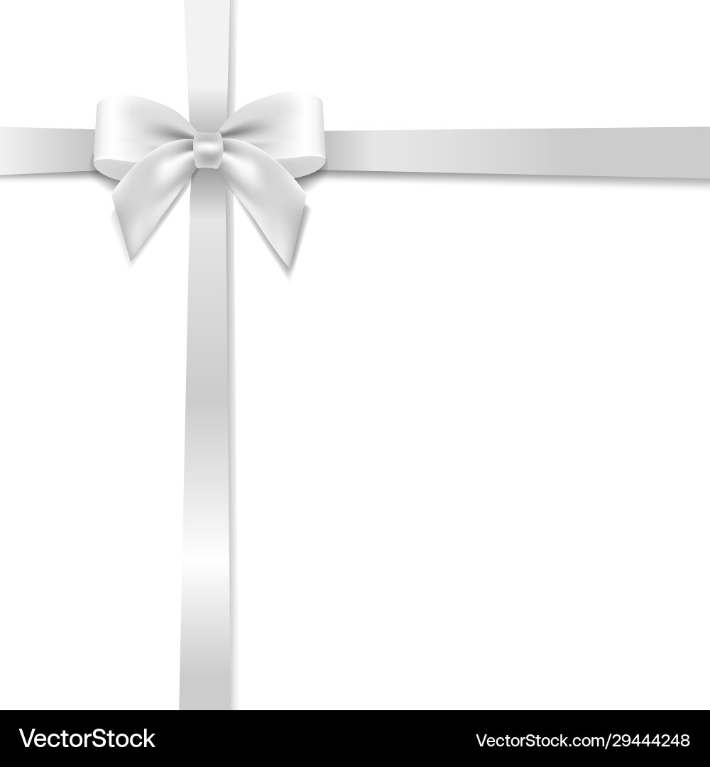 White bow with background Royalty Free Vector Image