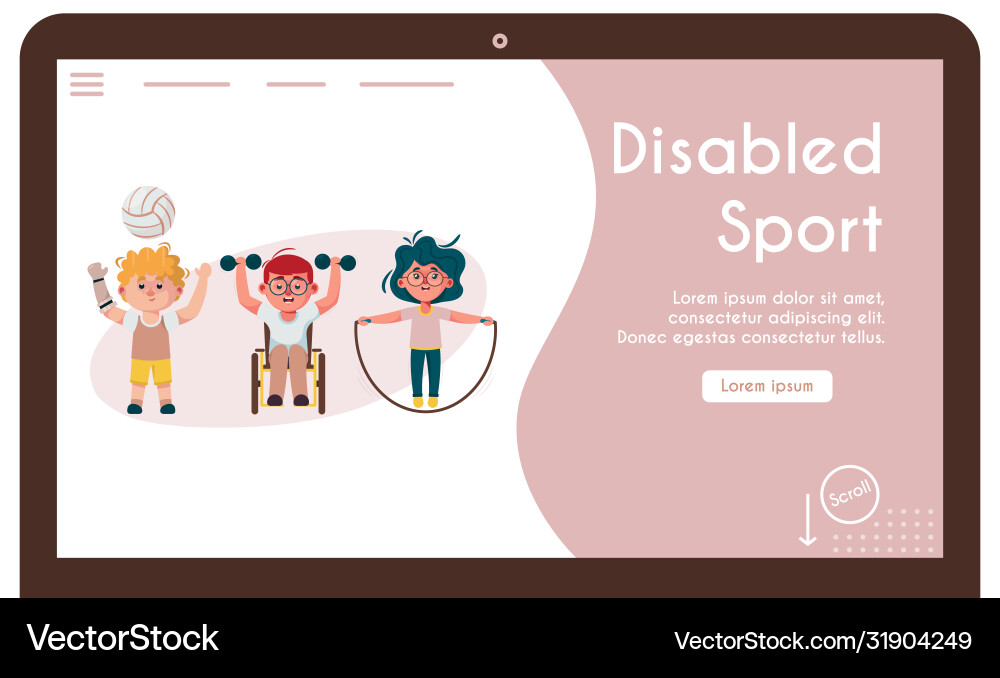 Banner disabled kids do Royalty Free Vector Image