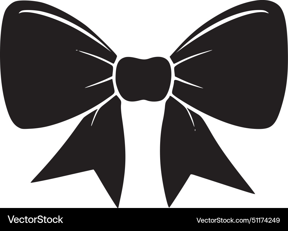 Bow - black and white isolated icon Royalty Free Vector