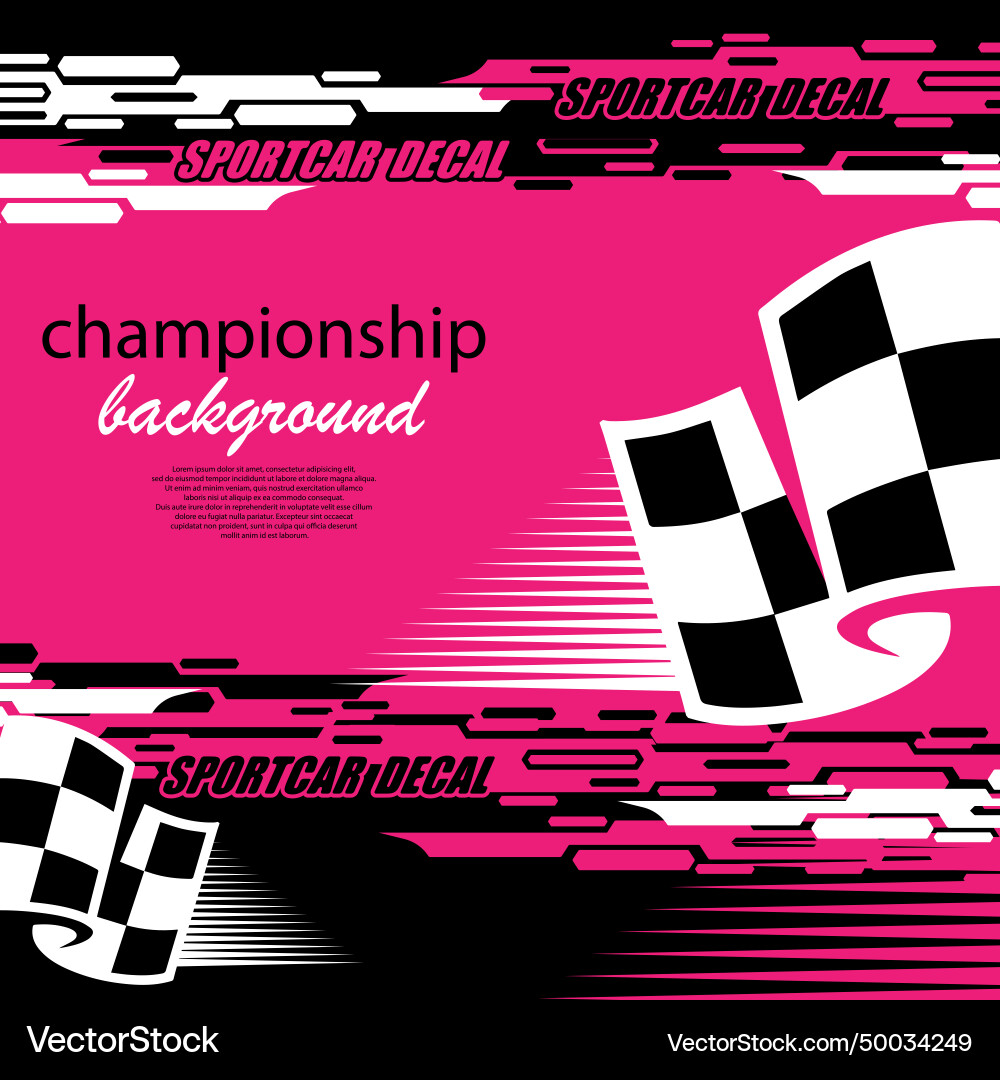Checkered flag pink sport racing Royalty Free Vector Image