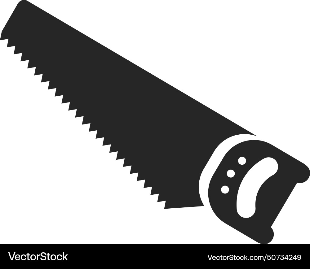 Crosscut saw black icon carpenter tool symbol Vector Image