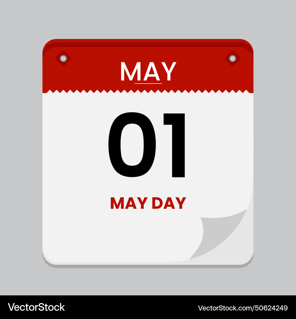 Mayday calendrer Royalty Free Vector Image - VectorStock