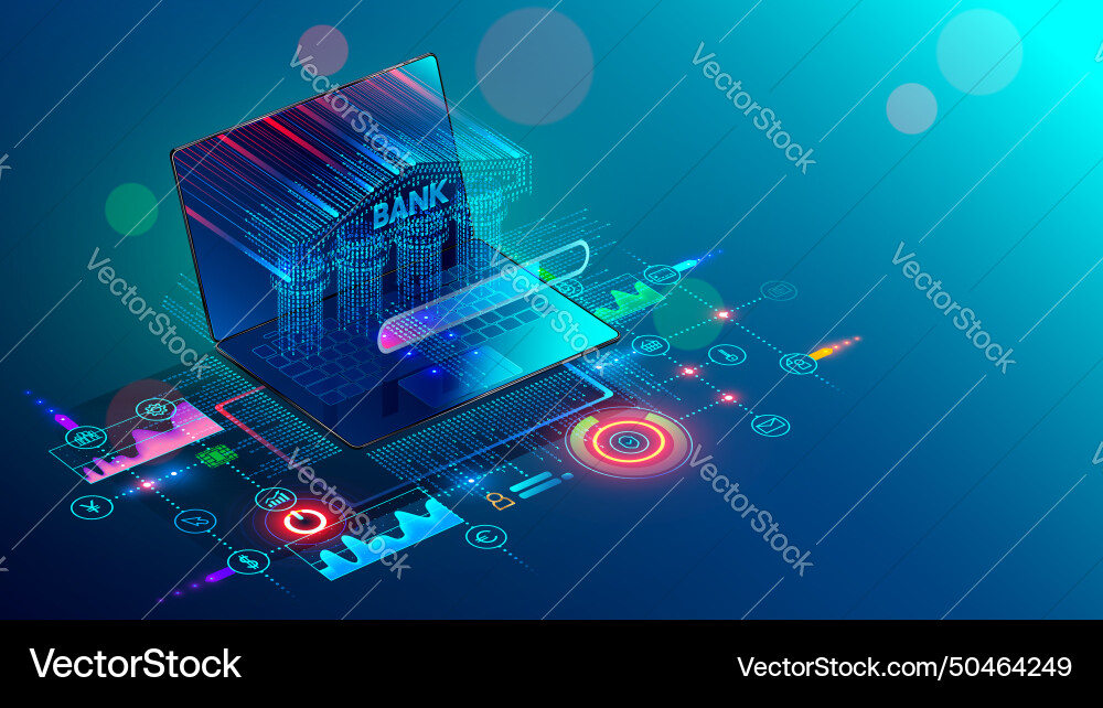 Online internet banking mobile bank app Royalty Free Vector