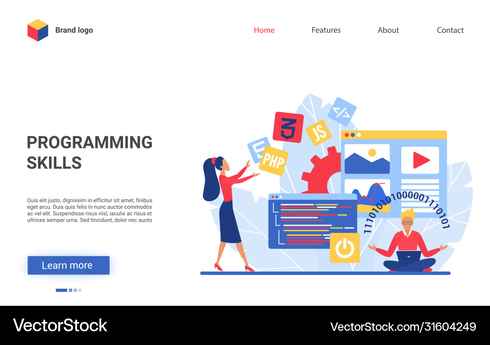 Programmer training course Royalty Free Vector Image