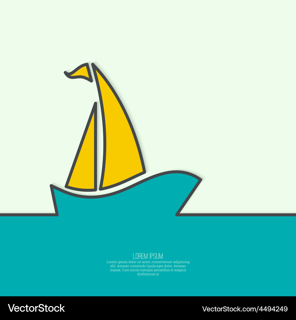 Sailboat sailing in the sea Royalty Free Vector Image
