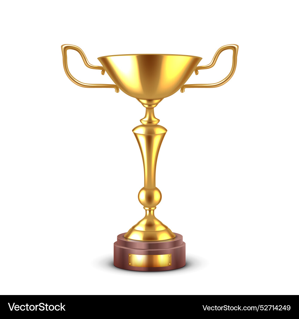 Shimmering golden cup realistic Royalty Free Vector Image
