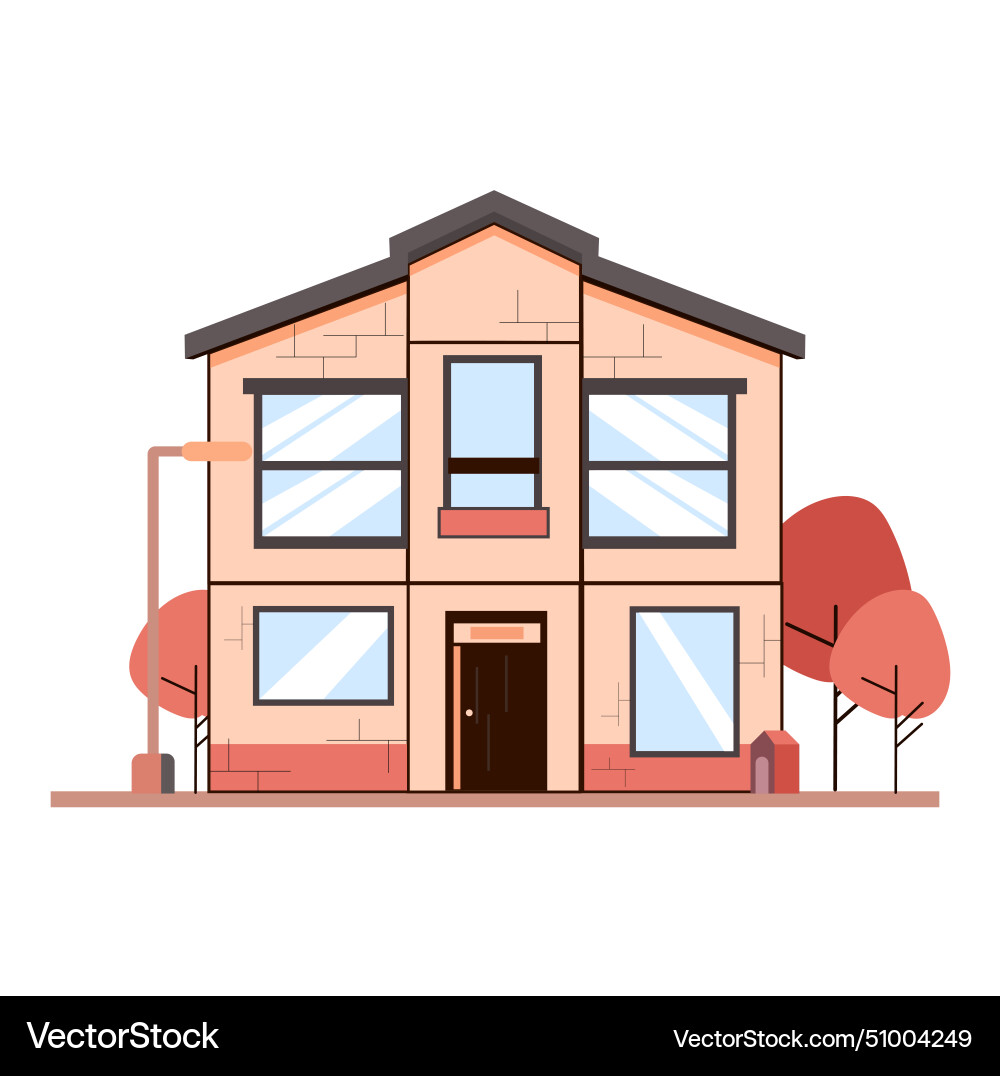 Simple house isolated on wh Royalty Free Vector Image