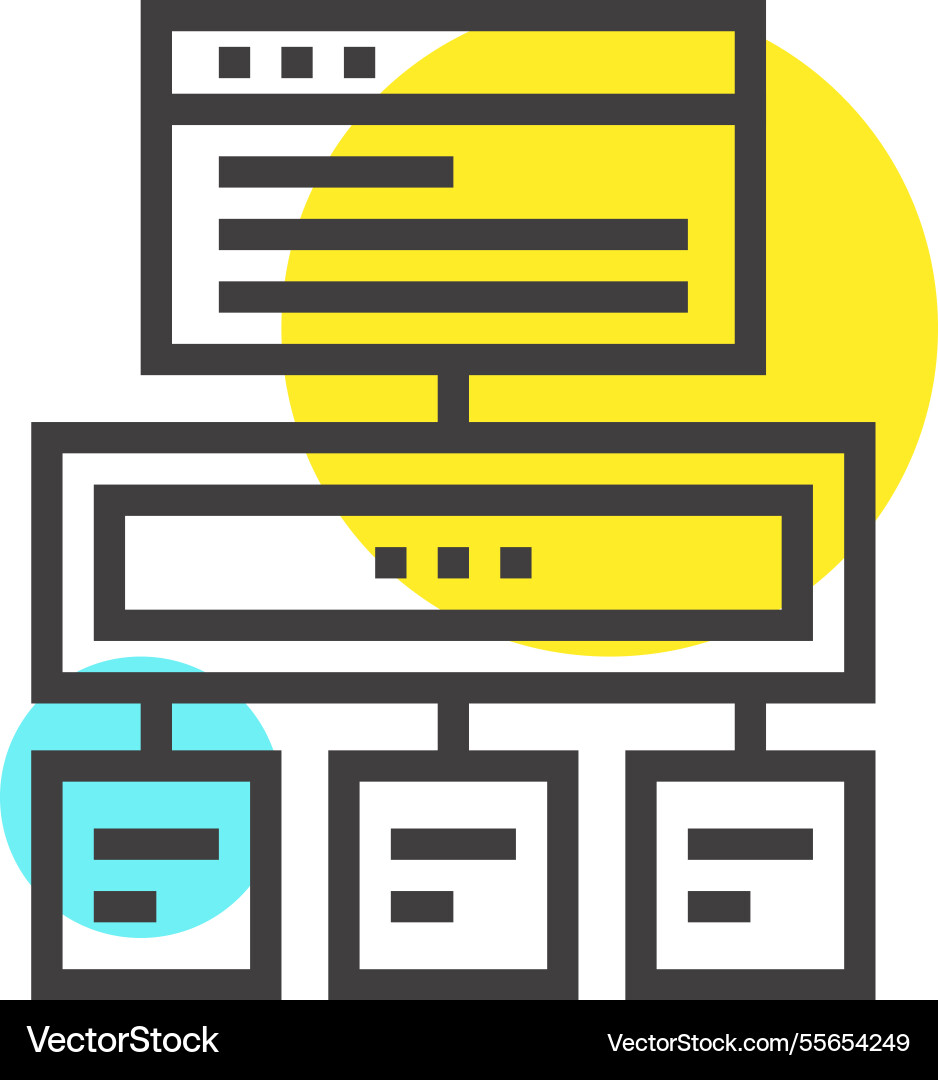 Wireframe flat line web icon concept Royalty Free Vector