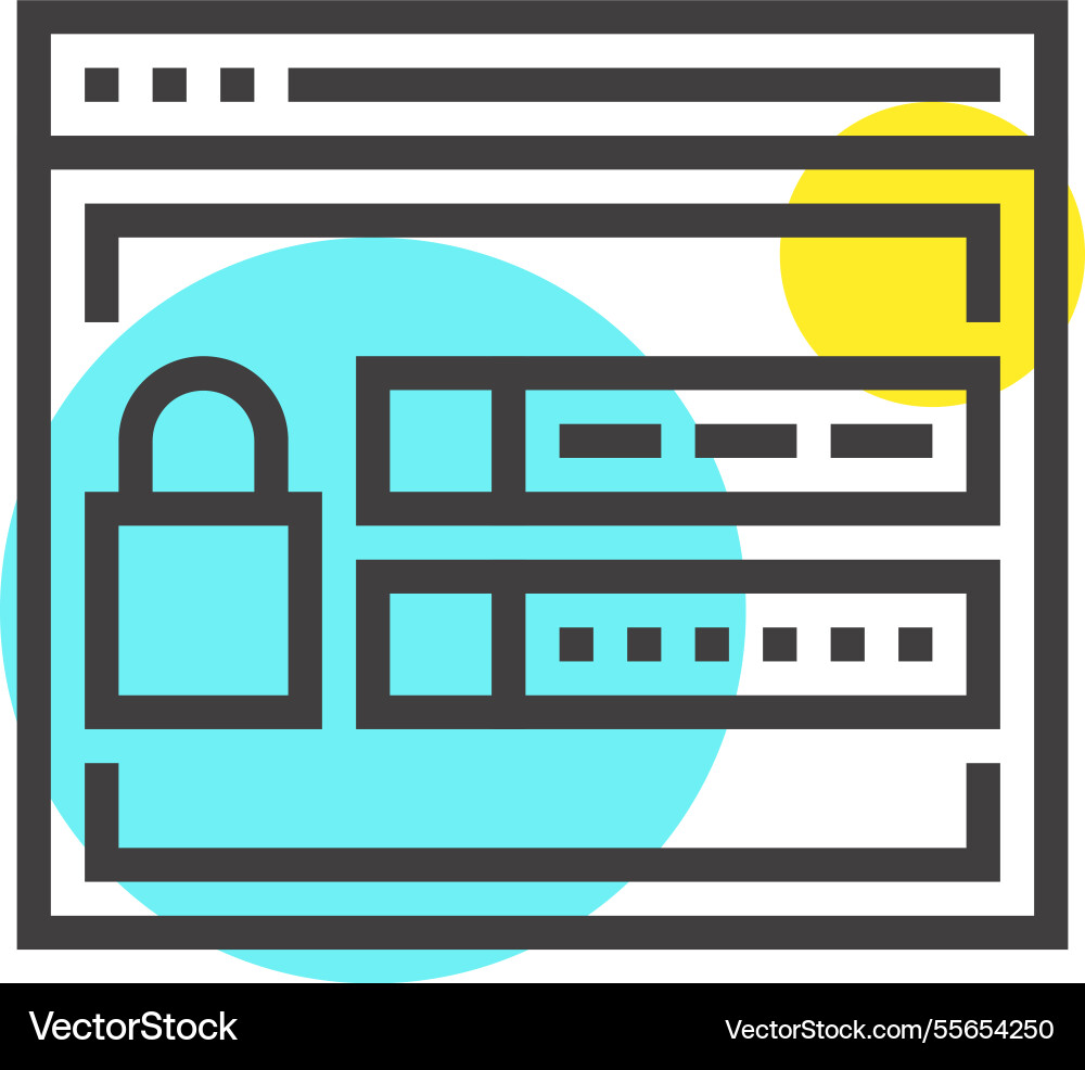 Account login flat line web icon concept Vector Image