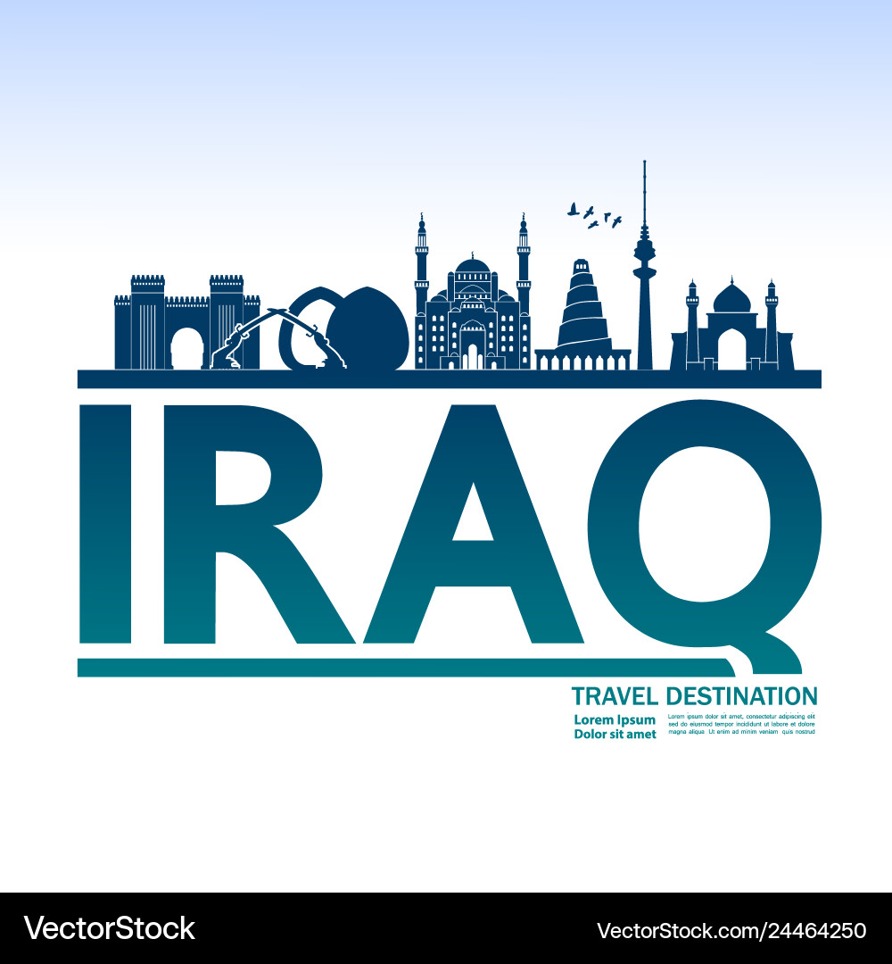 Iraq travel destination Royalty Free Vector Image