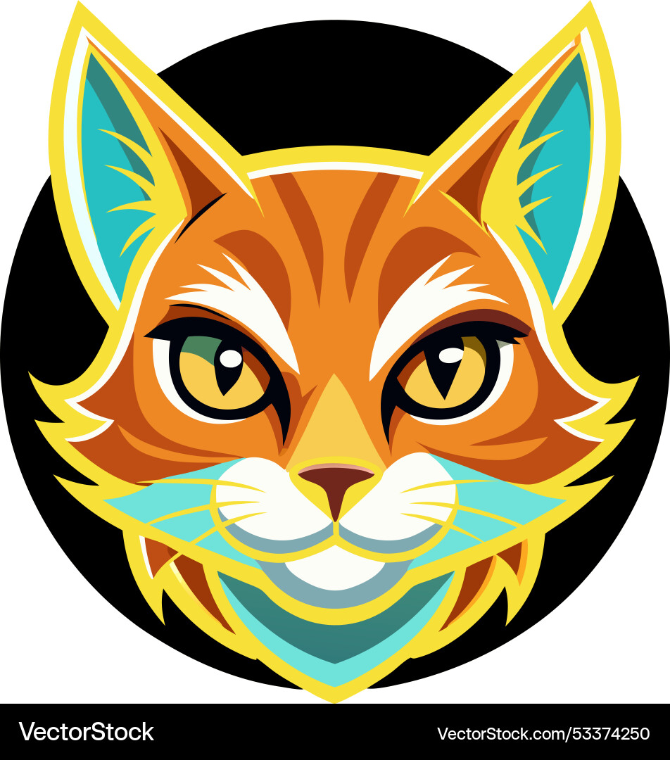 Logo depicting a cat head Royalty Free Vector Image