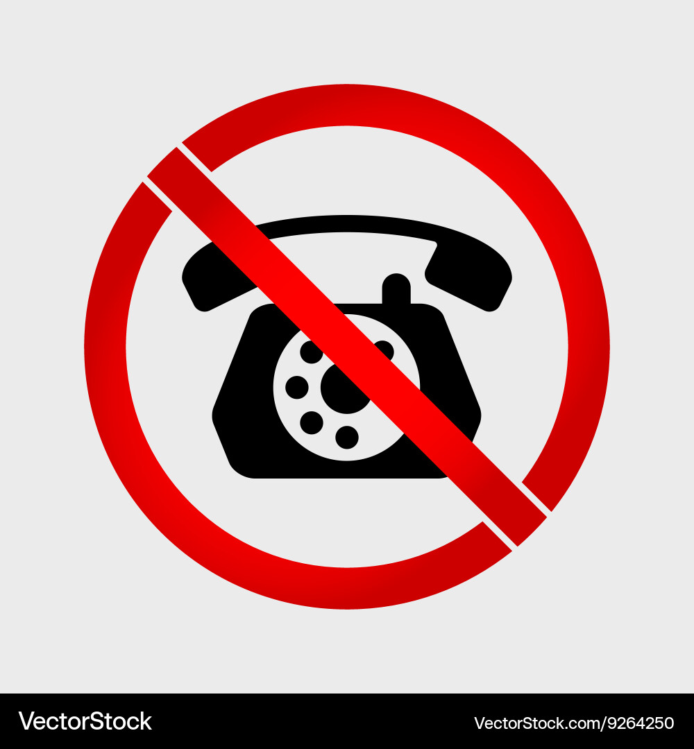 No phone old prohibition sign Royalty Free Vector Image