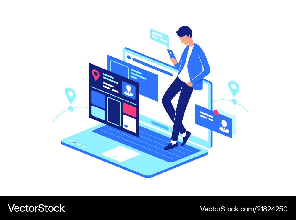 Online web internet service everyday life Vector Image