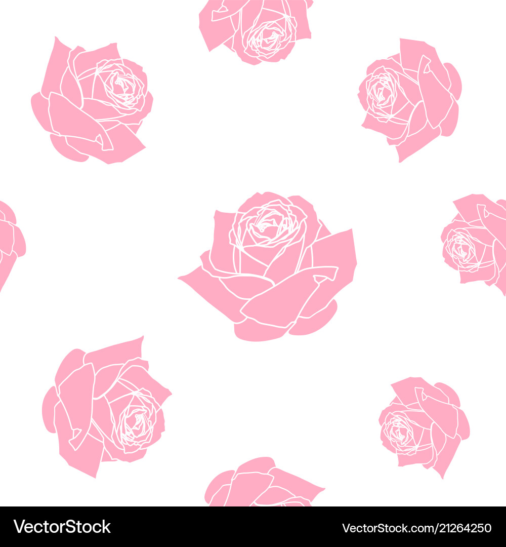 Red roses seamless pattern background Royalty Free Vector
