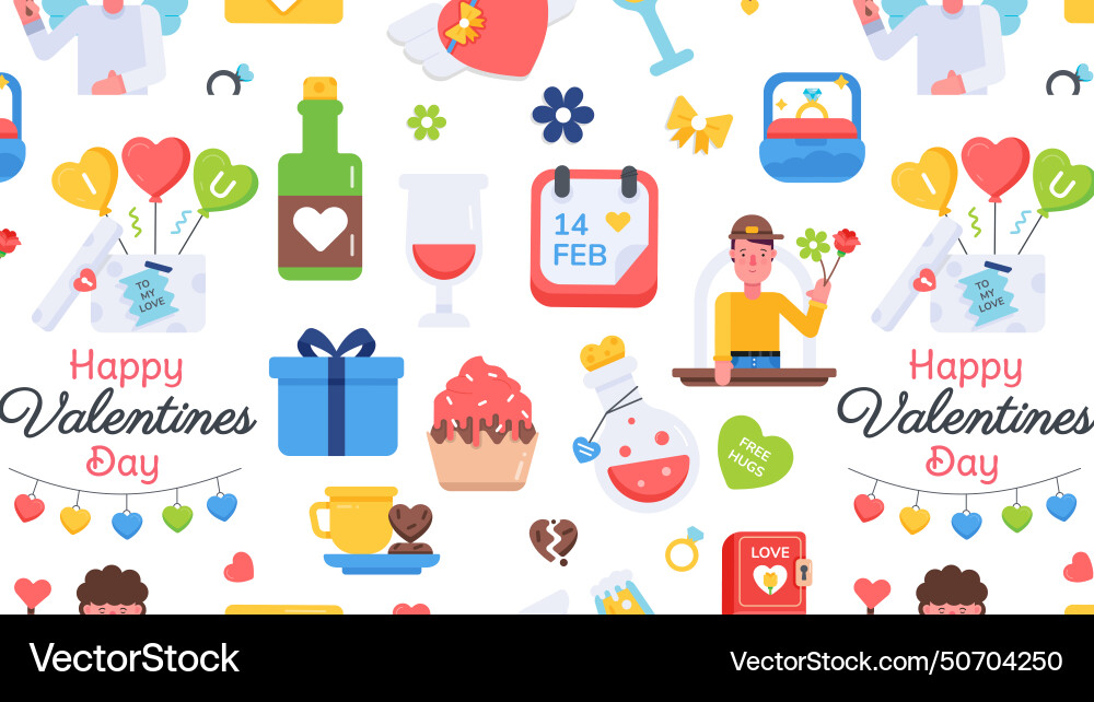 Romantic pattern Royalty Free Vector Image - VectorStock